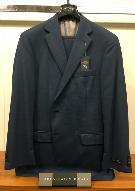 Hart Schaffner Marx Navy Check Chicago Fit Suit