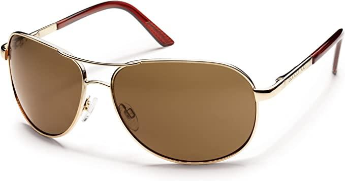 Suncloud Aviator Sunglasses (Gold, Polarized Brown Lens)