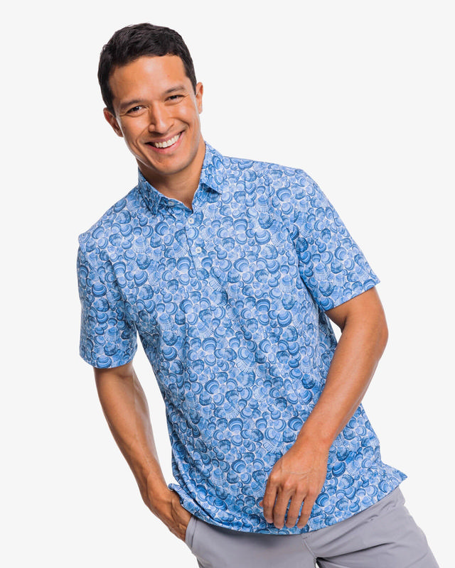 Southern Tide Men's Driver Sunday Shellies Performance Polo Shirt